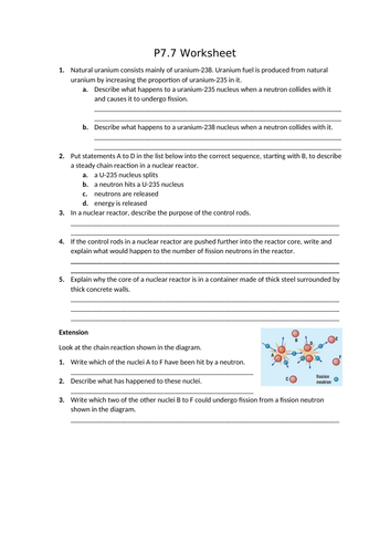 AQA GCSE Physics (9-1) - P7.7 Nuclear fission FULL LESSON | Teaching ...