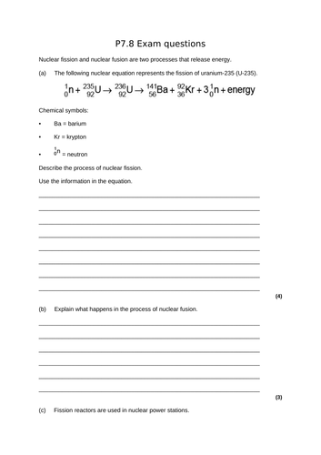 AQA GCSE Physics (9-1) - P7.8 Nuclear fusion FULL LESSON | Teaching ...