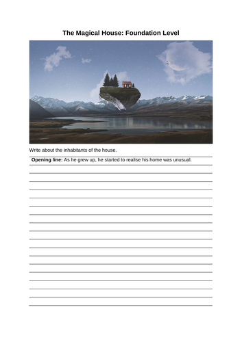 Creative Writing Fiction Prompt Worksheet | Teaching Resources
