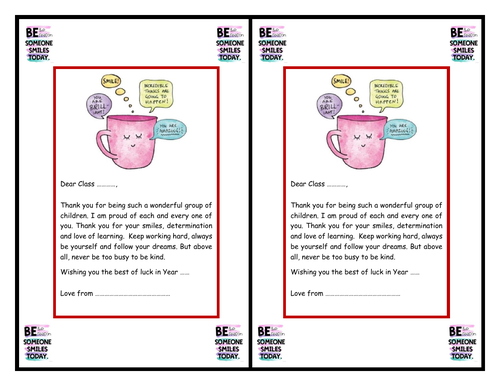 End of year note to your class | Teaching Resources