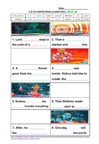 Hindu Creation Story Lesson - KS1 RE | Teaching Resources