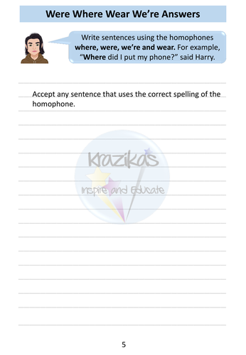 Functional Skills English - Entry Level 1 - Homophones - Where, Were ...