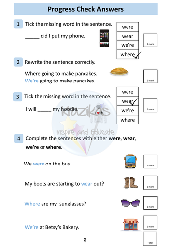 Functional Skills English - Entry Level 1 - Homophones - Where, Were ...
