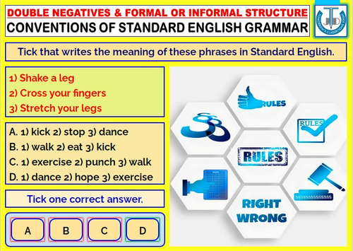 DOUBLE NEGATIVES AND FORMAL OR INFORMAL STRUCTURE: WORKSHEETS WITH ...