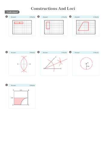 Constructions And Loci Worksheet + Answers (Higher GCSE) | Teaching ...