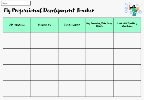 CPD Professional Development Record Tracker | Teaching Resources