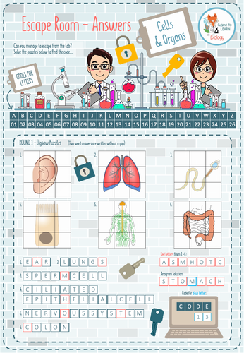 Organs and Cells - Escape Room (KS3/4) | Teaching Resources