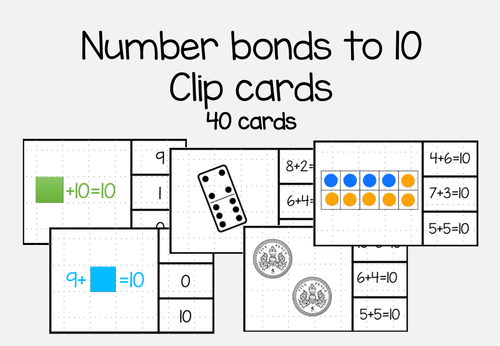 Number bonds to 10 clip cards | Teaching Resources