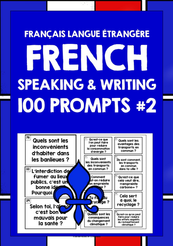 FRENCH SPEAKING & WRITING PROMPTS #2 | Teaching Resources
