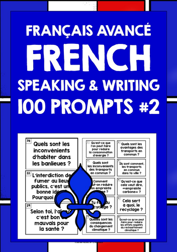 FRENCH SPEAKING & WRITING PROMPTS #2 | Teaching Resources