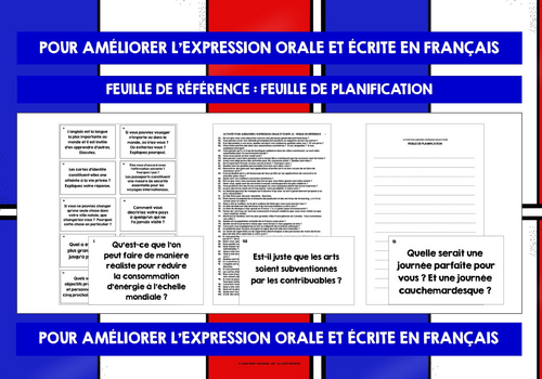 FRENCH SPEAKING & WRITING PROMPTS #2 | Teaching Resources