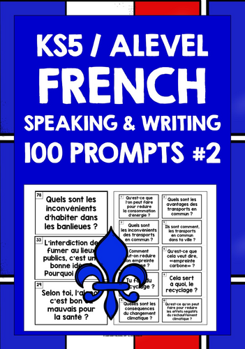 FRENCH SPEAKING & WRITING PROMPTS #2 | Teaching Resources