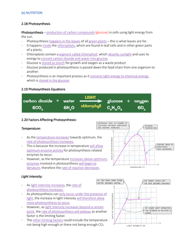 Nutrition | (I)GCSE Biology Detailed Notes | Teaching Resources
