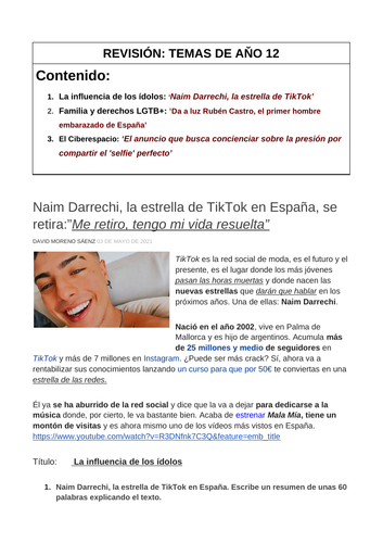 A Level Spanish (Year 1) Texts and activities + ANSWERS_(04) | Teaching ...