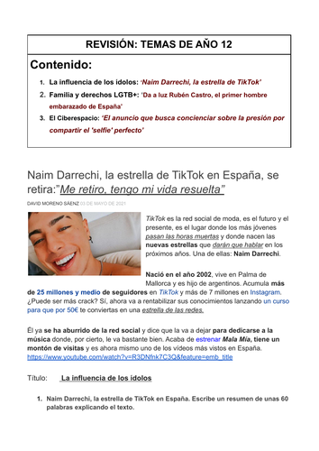 A Level Spanish (Year 1) Texts and activities + ANSWERS_(04) | Teaching ...