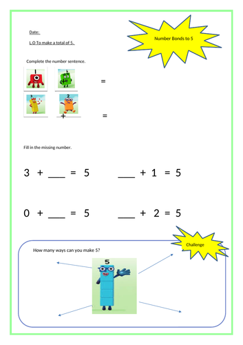 Number Bonds to 5 Lesson Pack | Teaching Resources