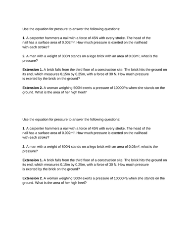 KS3 Science | 3.1.4 Pressure - Lesson 1 - What is pressure FULL LESSON ...