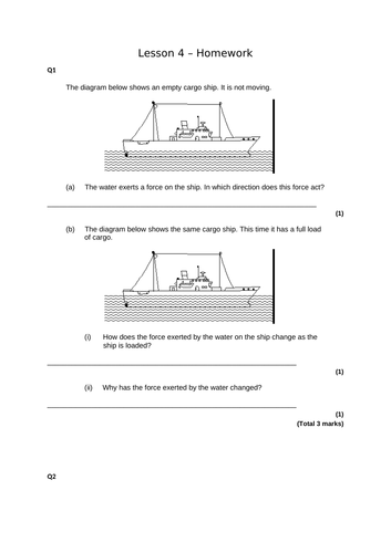 KS3 Science | 3.1.4 Pressure - Lesson 4 - Floating and sinking FULL ...