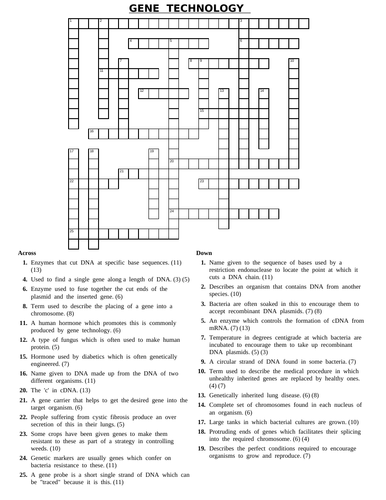 Inheritance Genetics A level Biology Crosswords | Teaching Resources