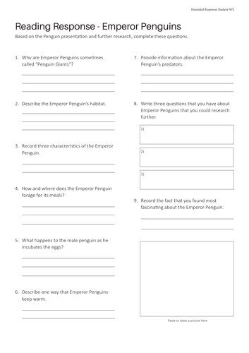 Emperor Penguins - Information Text and Classification | Teaching Resources