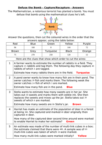 Defuse The Bomb - May 2021 Bundle - Part 1 | Teaching Resources