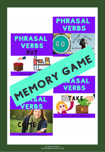 Phrasal Verb memory game | Teaching Resources