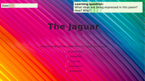 2 Lessons for Ted Hughes' The Jaguar (CIE IGCSE 0475/0992) | Teaching ...