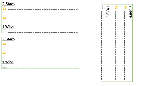 2 Stars 1 Wish - Self/peer evaluation and marking | Teaching Resources