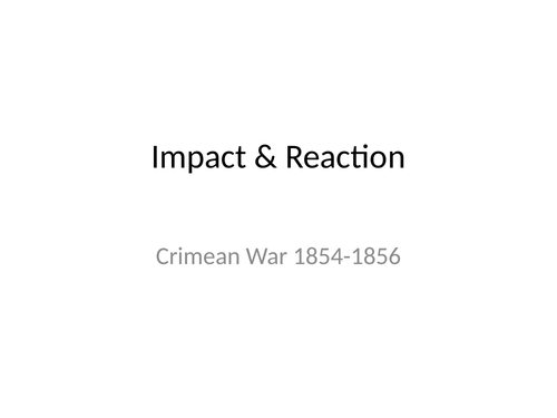 Crimean War: Impact and Reaction | Teaching Resources