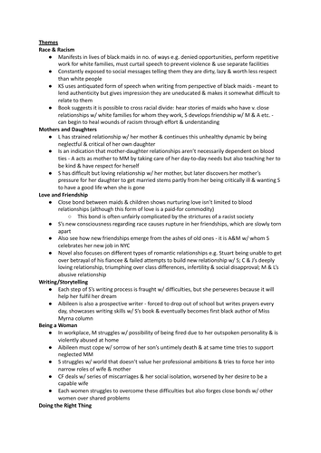 The Help Notes | Teaching Resources