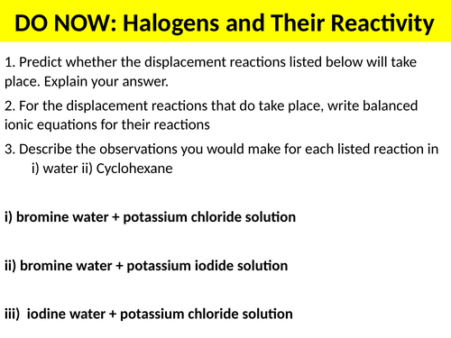 Disproportionation & The Uses of Chlorine | Teaching Resources