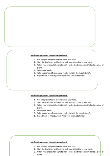 Chocolate experiment - Lesson plan set | Teaching Resources