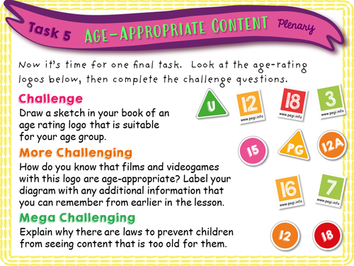 Age ratings & appropriate content | Teaching Resources