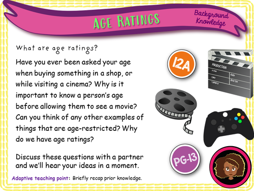 Age ratings & appropriate content | Teaching Resources
