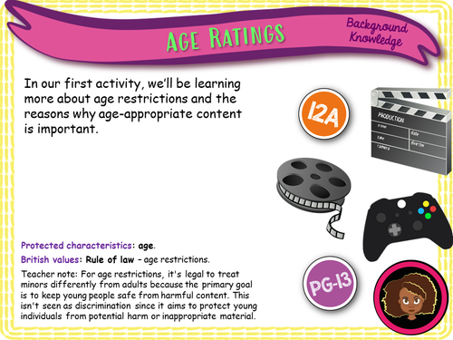 Age ratings & appropriate content | Teaching Resources