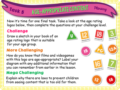 Age ratings & appropriate content | Teaching Resources