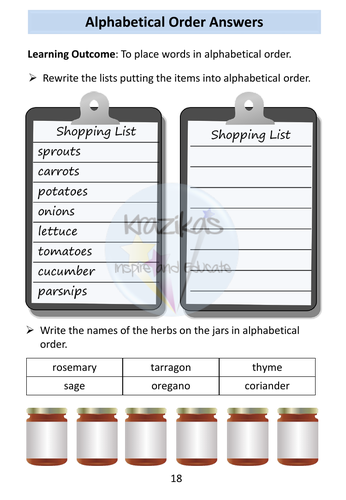 Functional Skills English - Entry Level 2 - Alphabetical Order ...