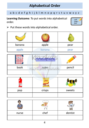 Functional Skills English - Entry Level 2 - Alphabetical Order ...