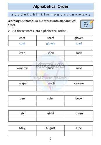 Functional Skills English - Entry Level 2 - Alphabetical Order ...