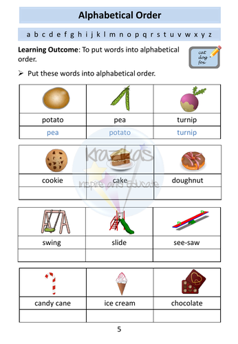 Functional Skills English - Entry Level 2 - Alphabetical Order ...