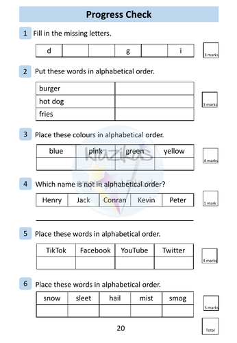 Functional Skills English - Entry Level 2 - Alphabetical Order ...