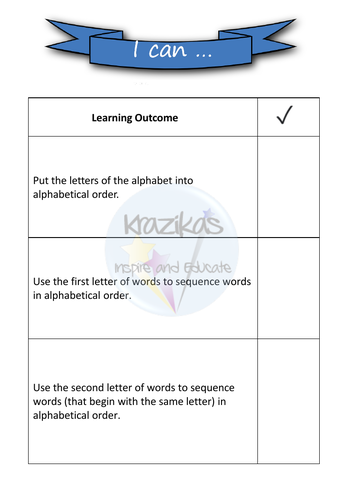 Functional Skills English - Entry Level 2 - Alphabetical Order ...