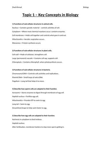 GCSE Biology Complete Revision Guide | Teaching Resources