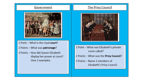 The Elizabethans, 1580-1603: Set of 45 Knowledge Revision Cards (OCR GCSE) | Teaching Resources