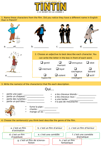 Unit of work around 'Les Aventures de Tintin' | Teaching Resources