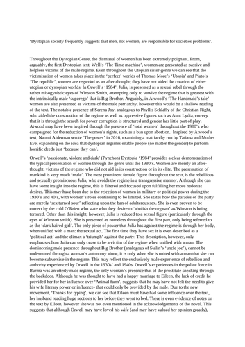 OCR A-level A* Dystopian essay (women) | Teaching Resources