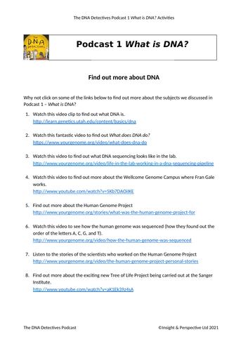 "The DNA Detectives" Podcast | Teaching Resources