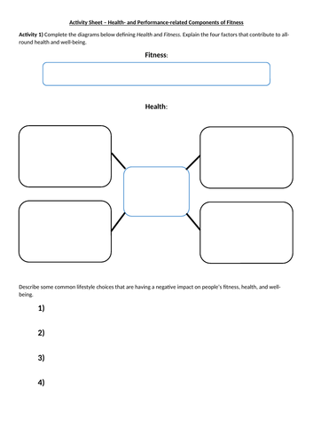 AQA GCSE PE - Health and Fitness | Teaching Resources