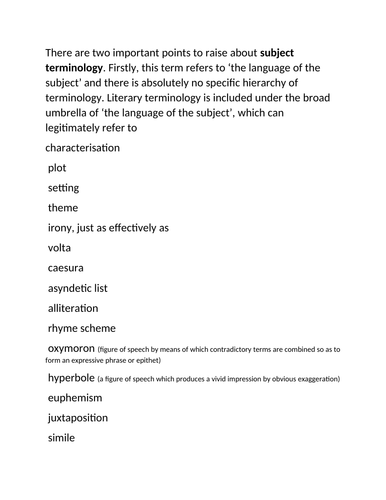GCSE ENGLISH LITERATURE - extract Examiners Report on Subject ...