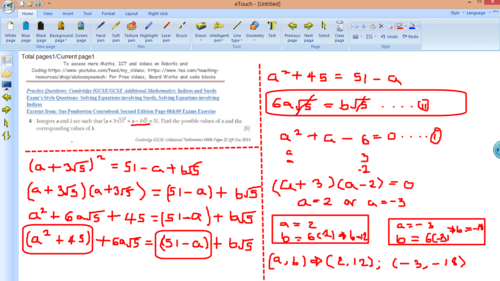 Indices and Surds involving Equations, Add Maths 0606: GCSE/IGCSE, AP ... Indices and Surds involving Equations, Add Maths 0606: GCSE/IGCSE, AP ...